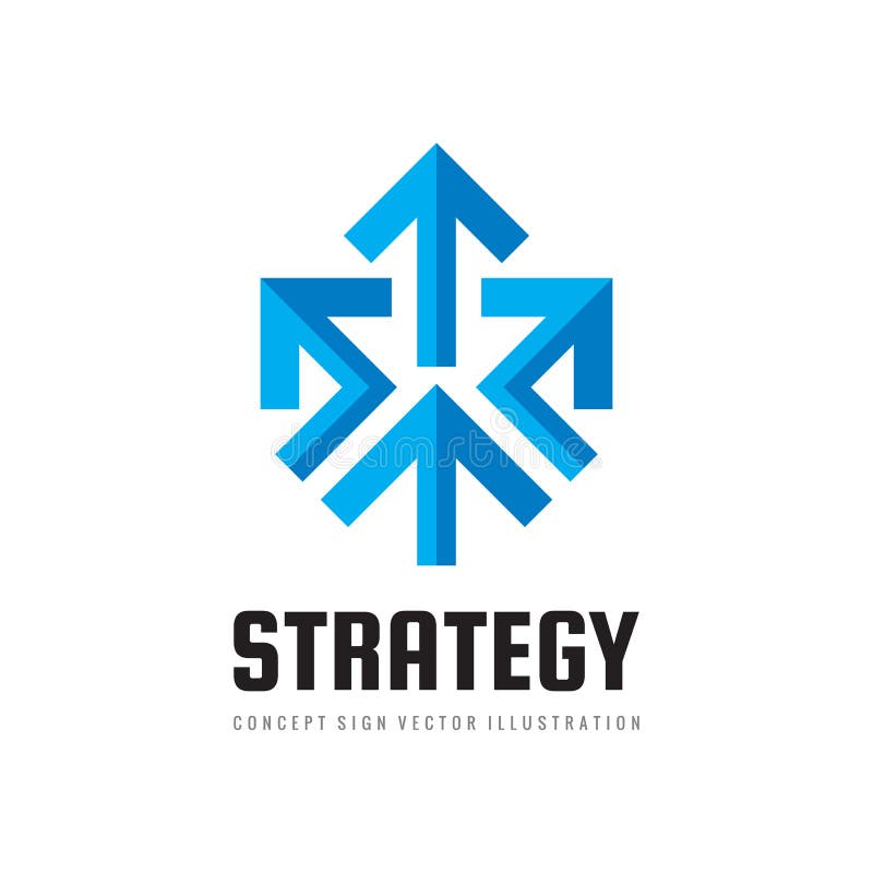 Business Strategy Vector Logo Template Concept Illustration. Three ...