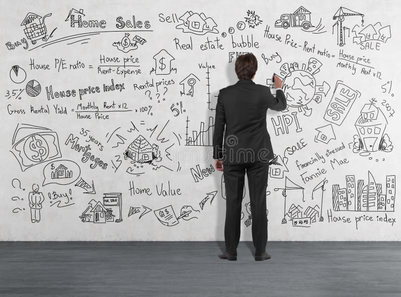 Business strategy on wall stock photo. Image of diagram - 48260902