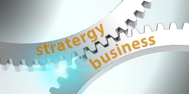 Business Strategy Word on Gears Stock Illustration - Illustration of ...