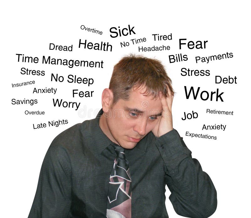 Business Stress Man with Text Worry Stock Photo - Image of money, bills ...