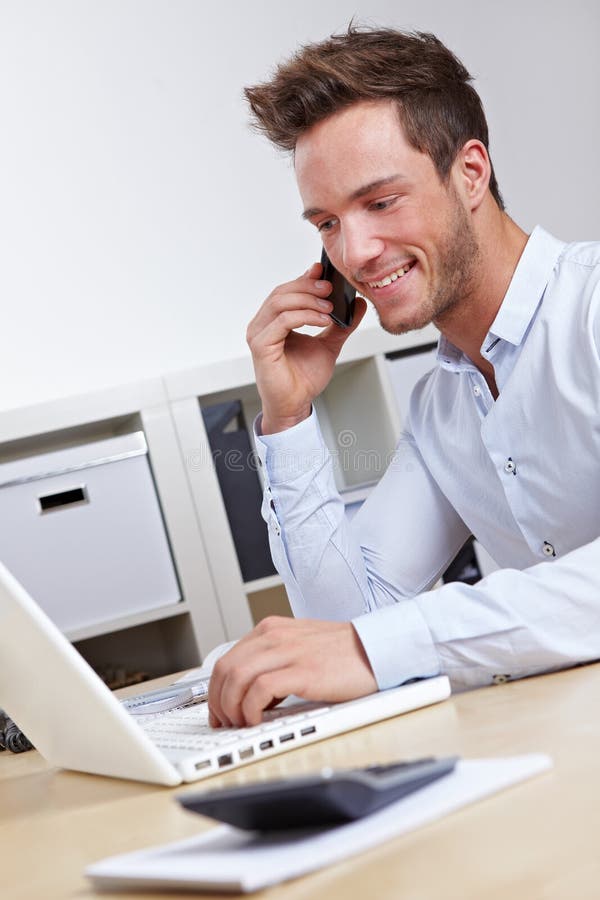 Business Student with Laptop Stock Image - Image of calling, laughing ...
