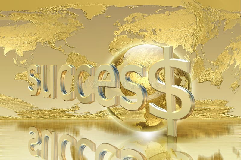 Business and Success Concept Stock Illustration - Illustration of globe ...