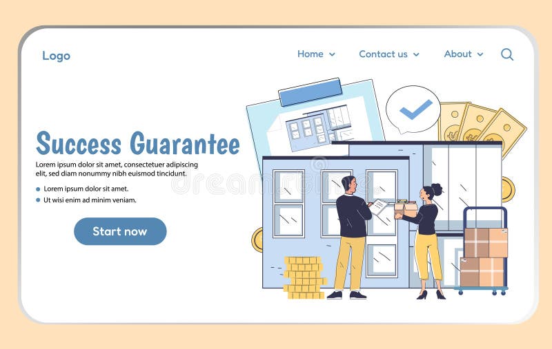 Business Success Delivery Concept Scene. Vector Illustration Stock ...