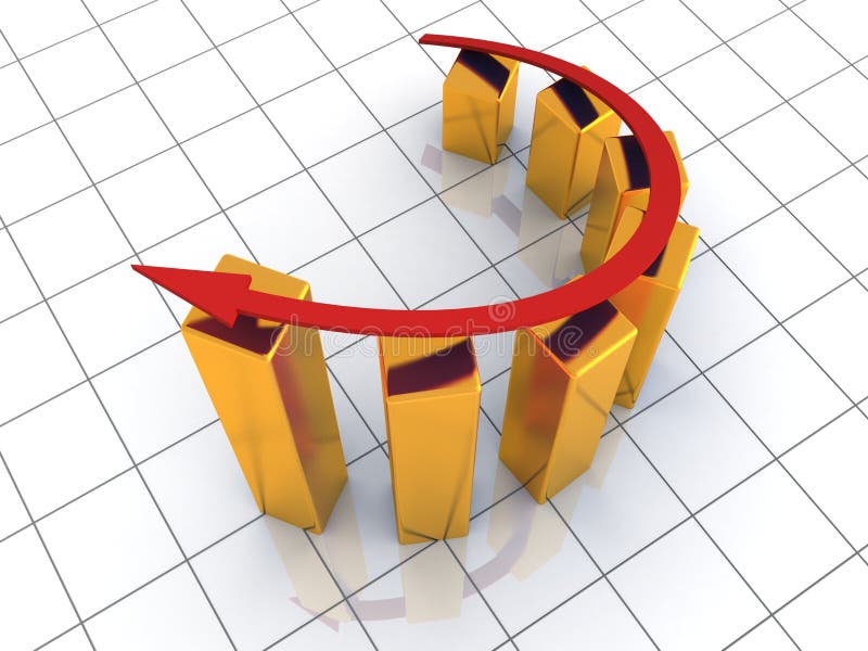 Business Success Red Graph Diagram Stock Illustration - Illustration of ...