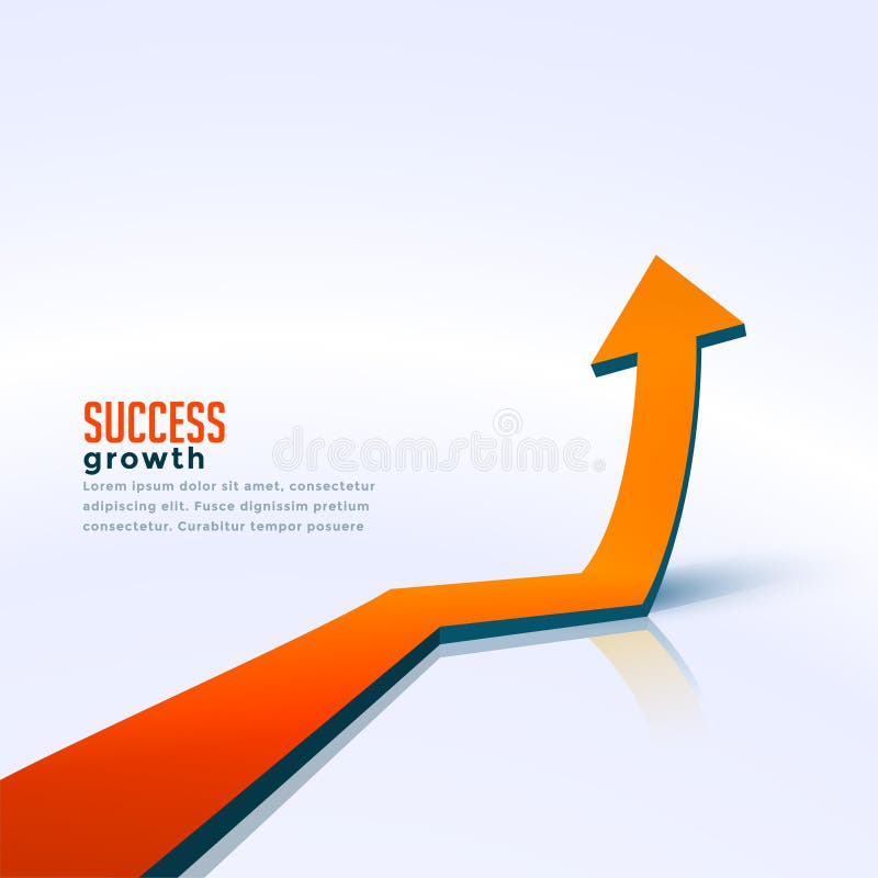 3d Upward Progress Business Chart Arrow Stock Illustration ...