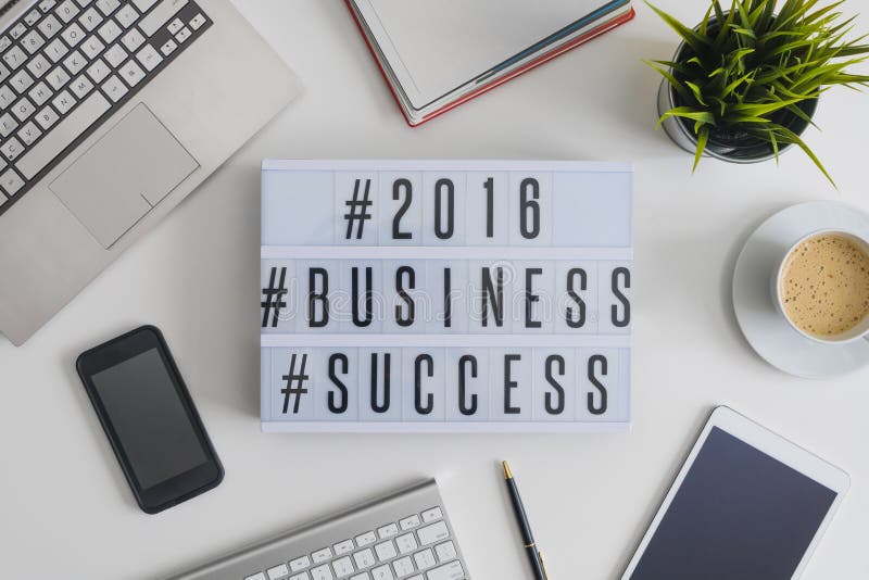 Business Success 2016 Hashtags Stock Photo - Image of workplace ...