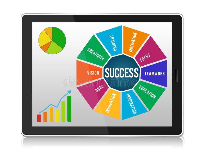 Business Success Infographic Graphics in Tablet Pc Stock Illustration ...