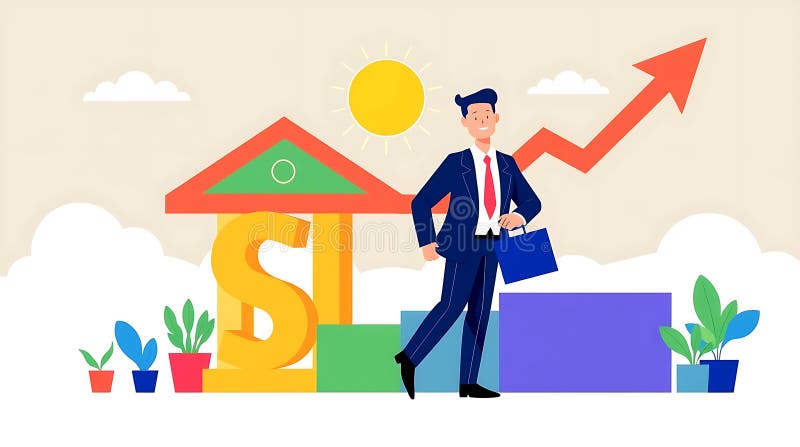 Business Success a Modern Flat Cartoon Design Illustration Stock ...