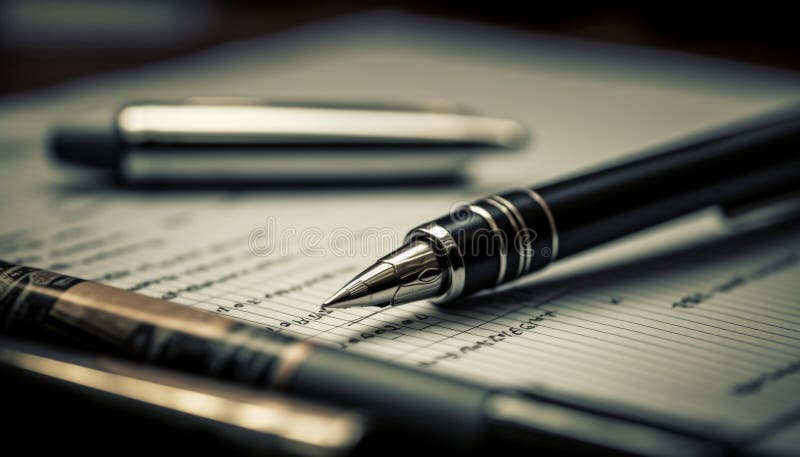 Business Success Plan Inked on Paper Document Generated by AI Stock ...