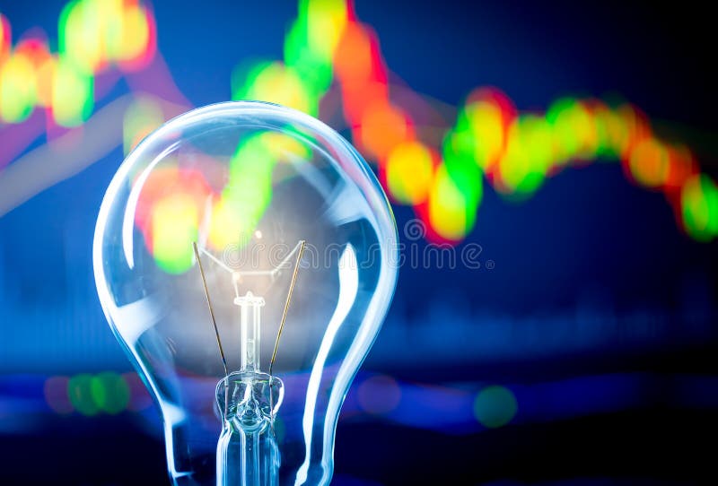 Business Success with Stock Graph and Light Bulb Stock Image - Image of ...