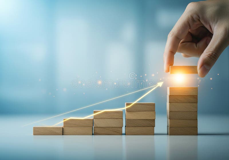 Business Success Strategy with Hand Placing Final Step Stock ...