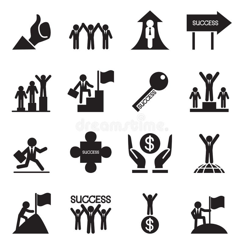 Business Successful Icons Set Vector Illustration Stock Vector ...