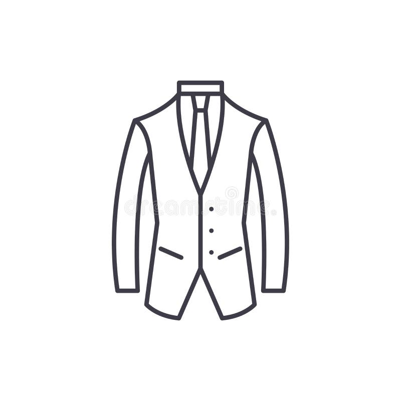Suit and Tie Line Icon Concept. Suit and Tie Flat Vector Symbol, Sign ...