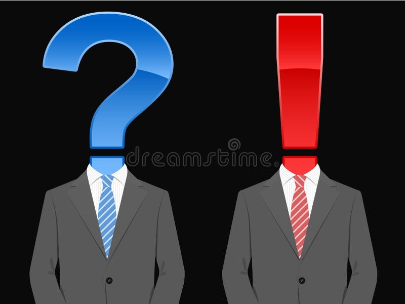 Business Suit with Question and Exclamation Mark Stock Vector ...