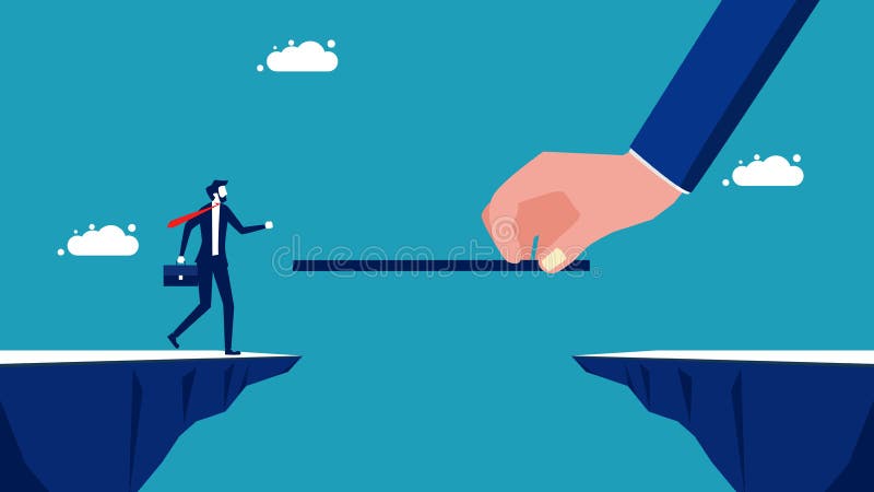 Business Support. Build a Bridge To Help Businesses Stock Vector ...