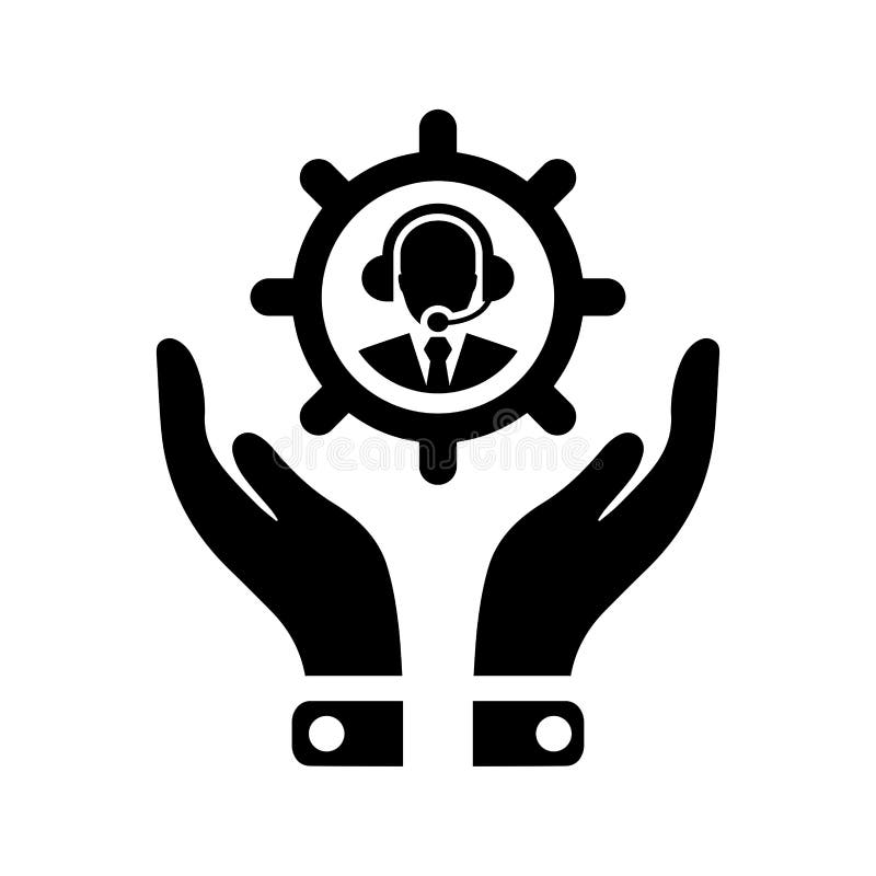 Business Support Icon. Black Vect Stock Illustration - Illustration of ...