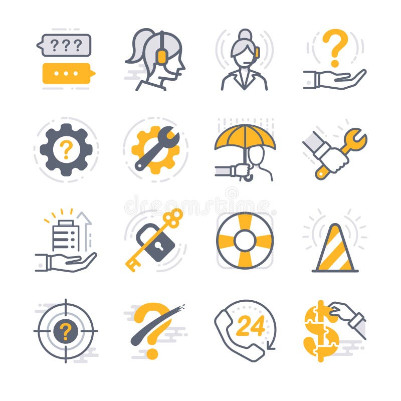 It Support Icon Set. Included the Icons As Tech Support, Technician ...
