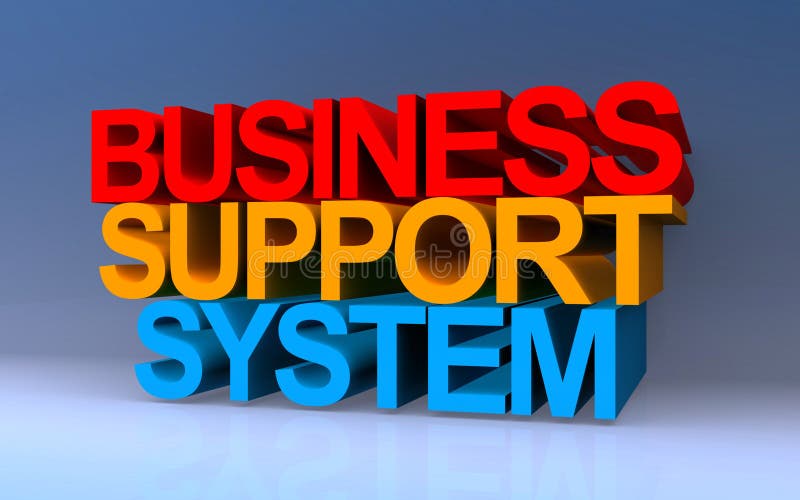 Business Support System on Blue Stock Illustration - Illustration of ...