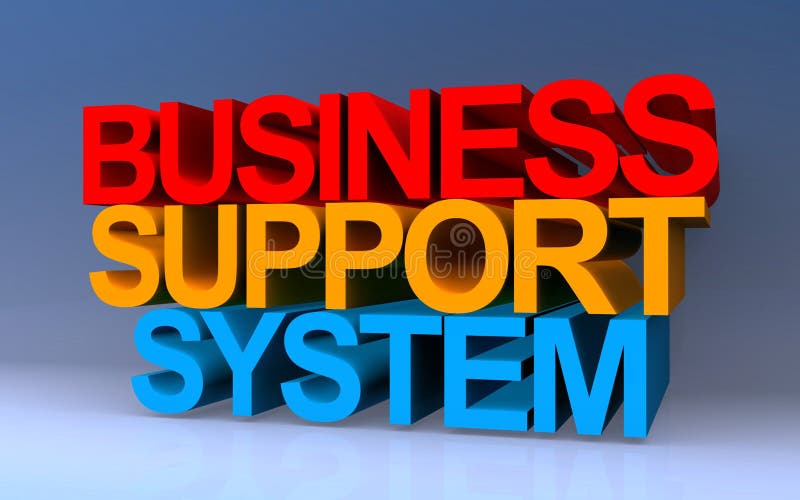Business Support System on Blue Stock Illustration - Illustration of ...
