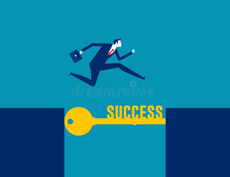 Business Support To Success. Business Achievement Key Vector ...