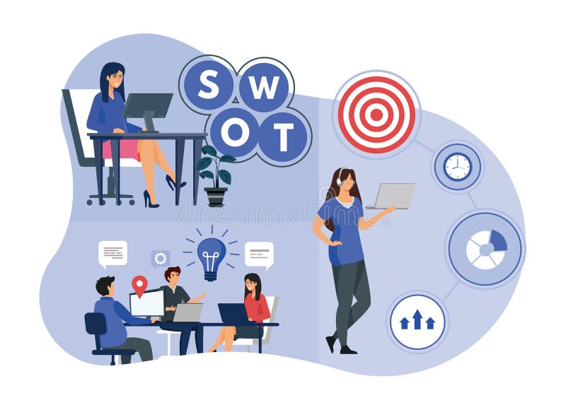 Business SWOT Analysis and Planning with Team Collaboration. Stock ...