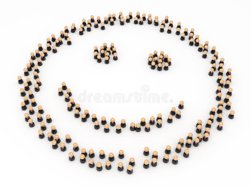 Business Symbols, Crowd Smiley Stock Illustration - Illustration of ...