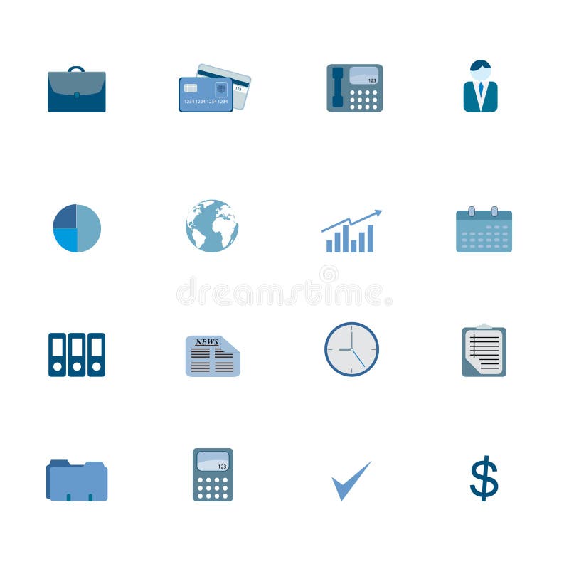 Business Symbols Icon Set stock vector. Illustration of folder - 13705296