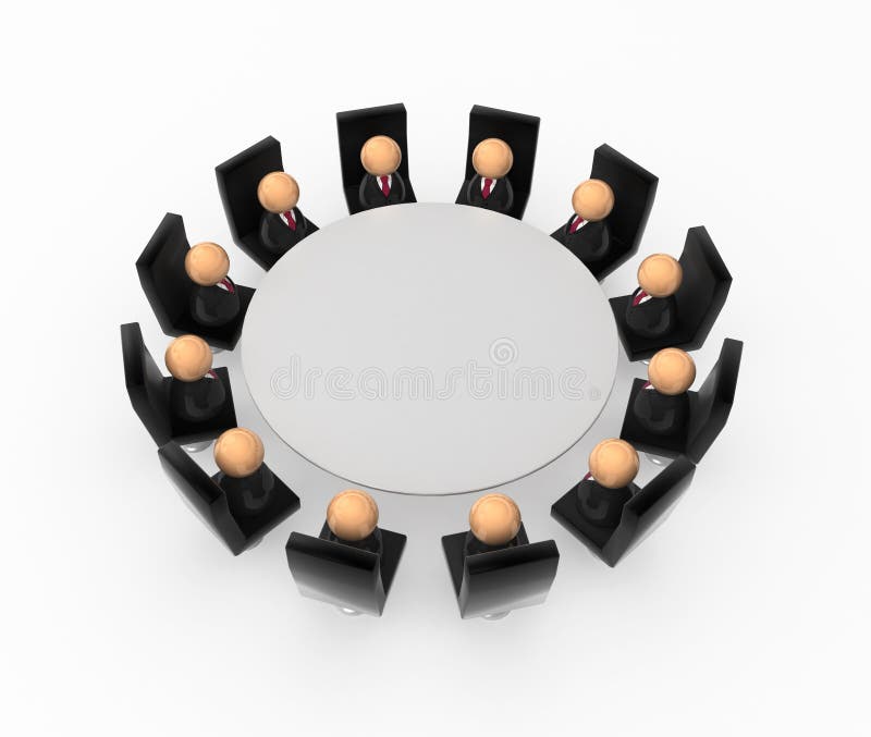 Business Symbols, Round Table Stock Illustration - Illustration of ...