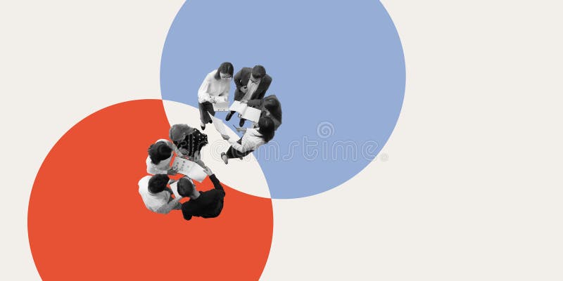 Business Synergy. Two Teams Engaging in Collaborative Planning ...