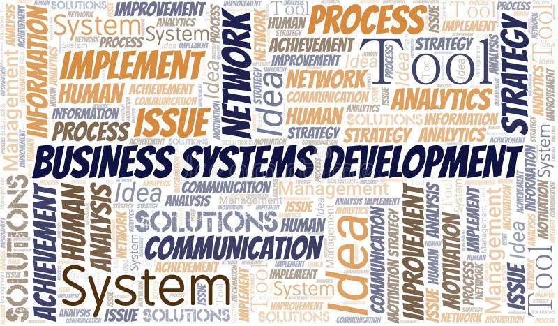 Business Systems Development Typography Vector Word Cloud. Stock Vector ...