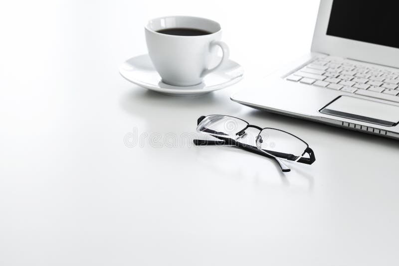 Business Table with Laptop and Coffee Stock Image - Image of desk ...