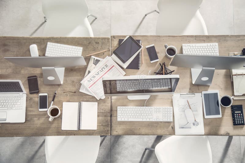 Business Table with Office Equipments Stock Image - Image of success ...