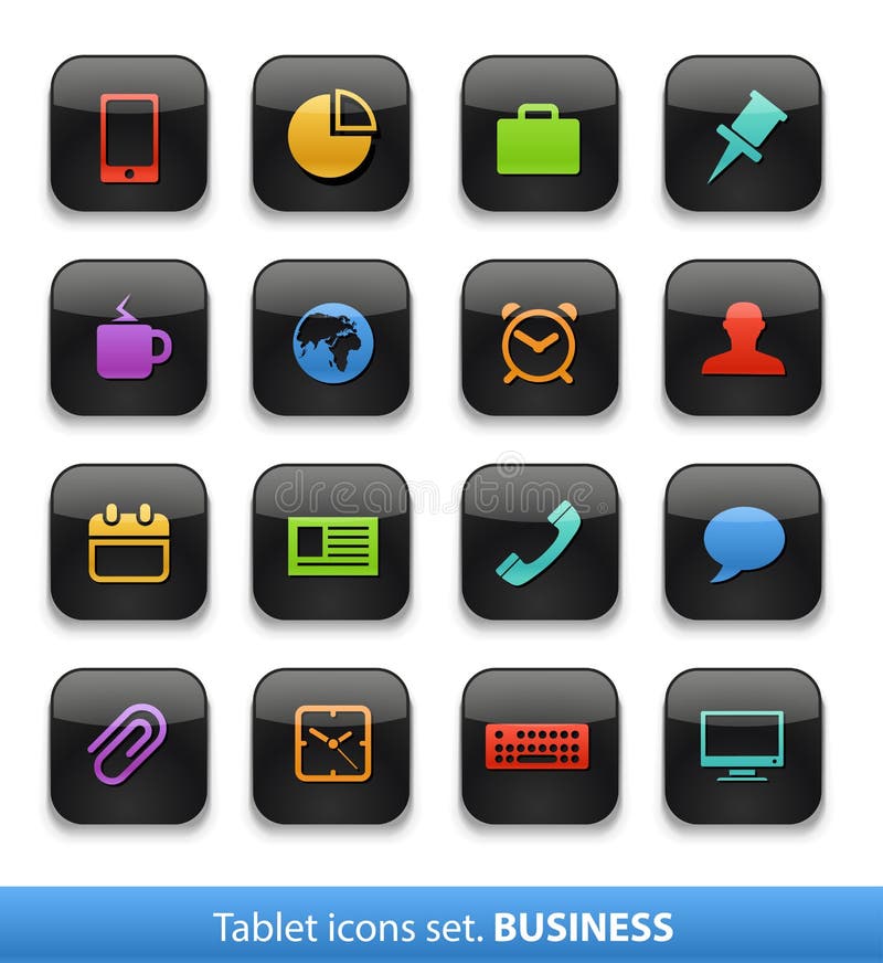 Tablet Buttons Collection on White Stock Vector - Illustration of color ...