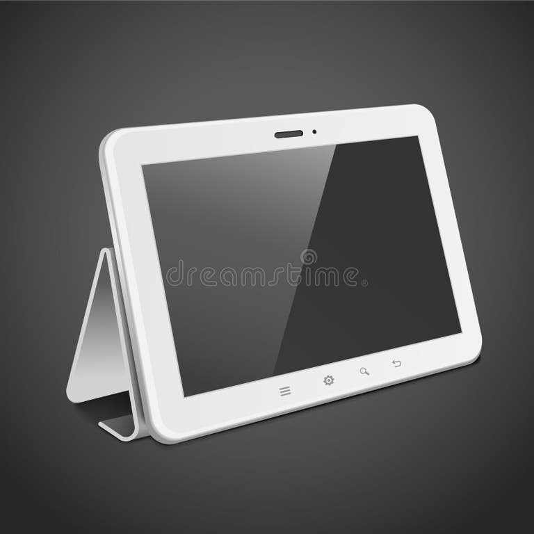 Business Tablet with Power Button Stock Vector - Illustration of ...