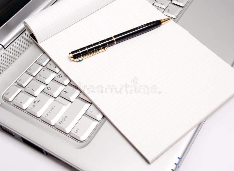 Business - Taking Notes by a Laptop Stock Image - Image of keyboard ...