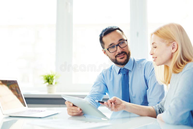 Business talk stock photo. Image of showing, people, cooperation - 70237070