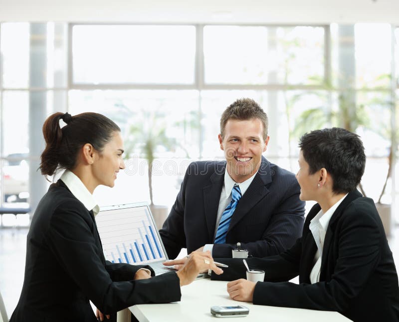 Business talking at cafe stock image. Image of explaining - 10982481