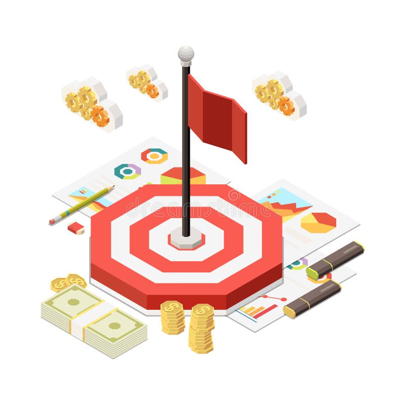 Business Target Flag Composition Stock Vector - Illustration of people ...