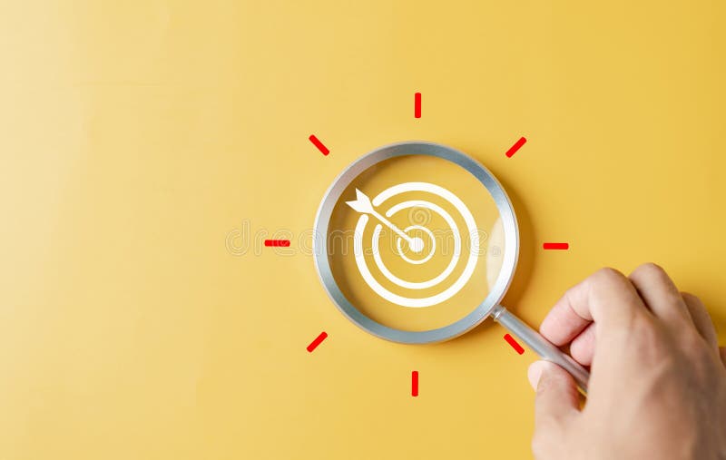 Business Target Growth and Idea Creative Light Bulb Icon for Planning ...