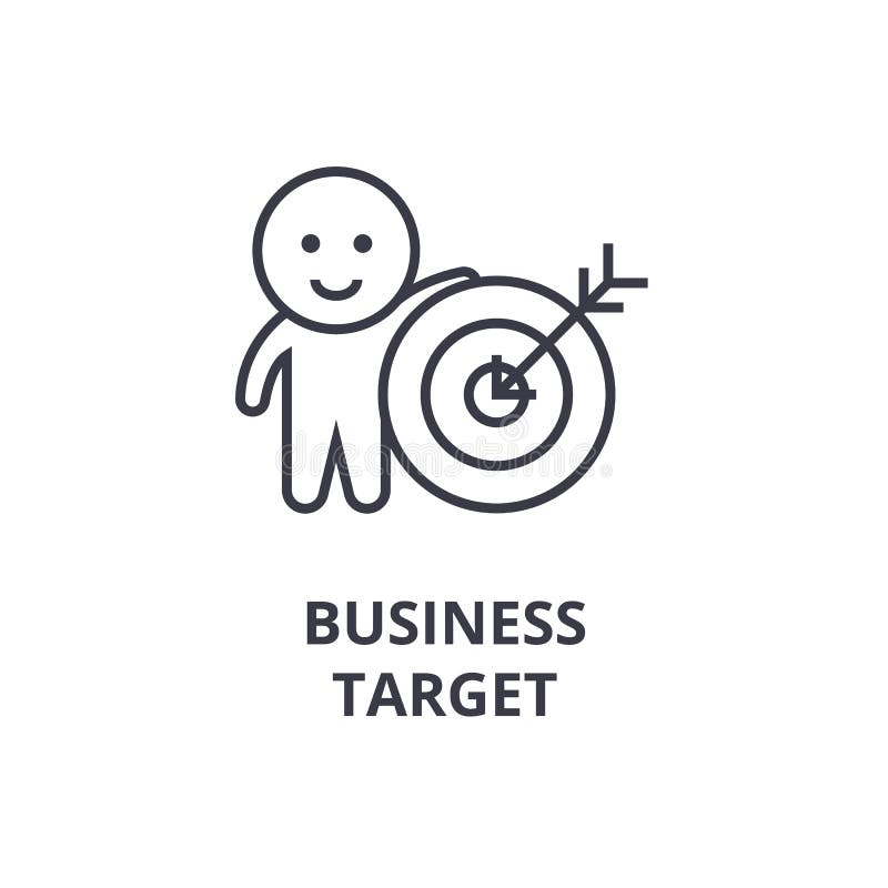 Business Target Line Icon, Outline Sign, Linear Symbol, Vector, Flat ...