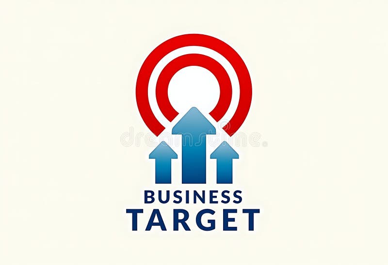 Business Target Logo with Red Circle Rings and Blue Arrows Featuring ...