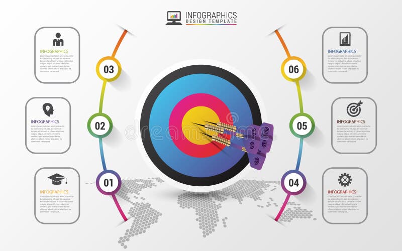 Business Target Marketing Concept. Infographics Template Stock Vector ...
