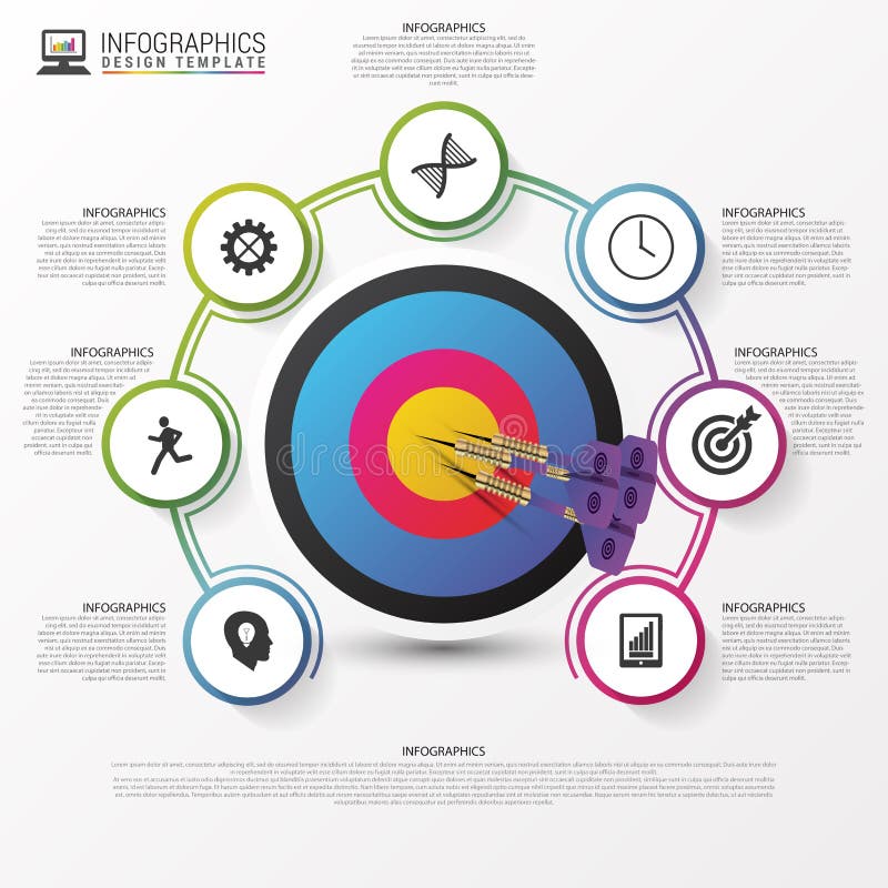 Business Target Marketing Concept. Infographics Template Stock Vector ...