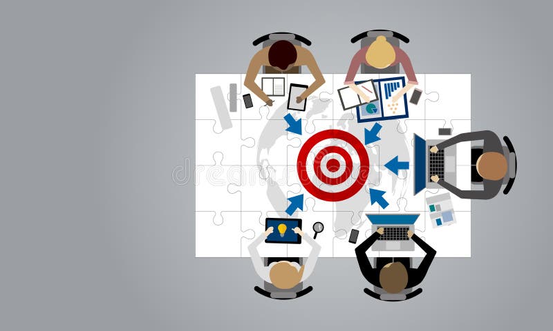 Business Target and Teamwork Concept Stock Vector - Illustration of ...
