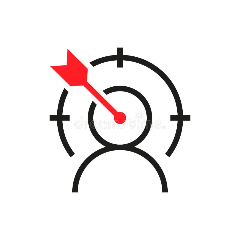 Business Targeting Line Icon Vector. Marketing Target Strategy Symbol ...