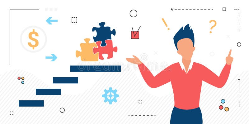 Business Task Achievement Ladder To Perfect Solution Stock Vector ...