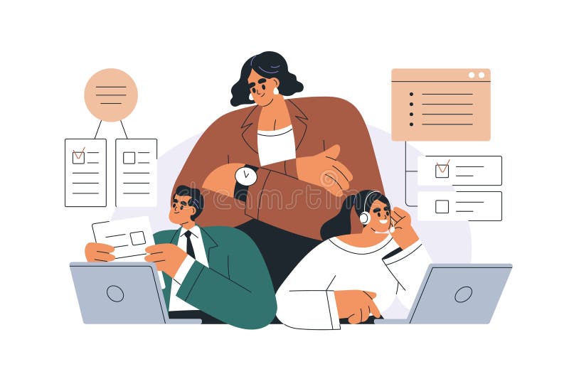 Business Task Management and Control Concept. CEO Manager, Workflow ...