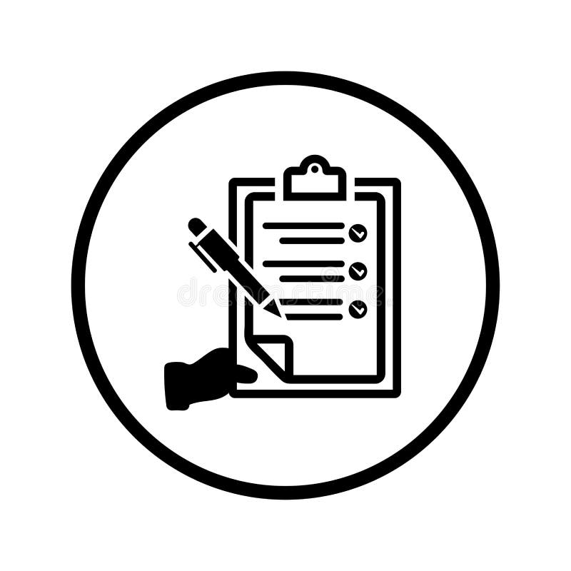Business Tasks, Writing Note Icon / Black Version Stock Illustration ...