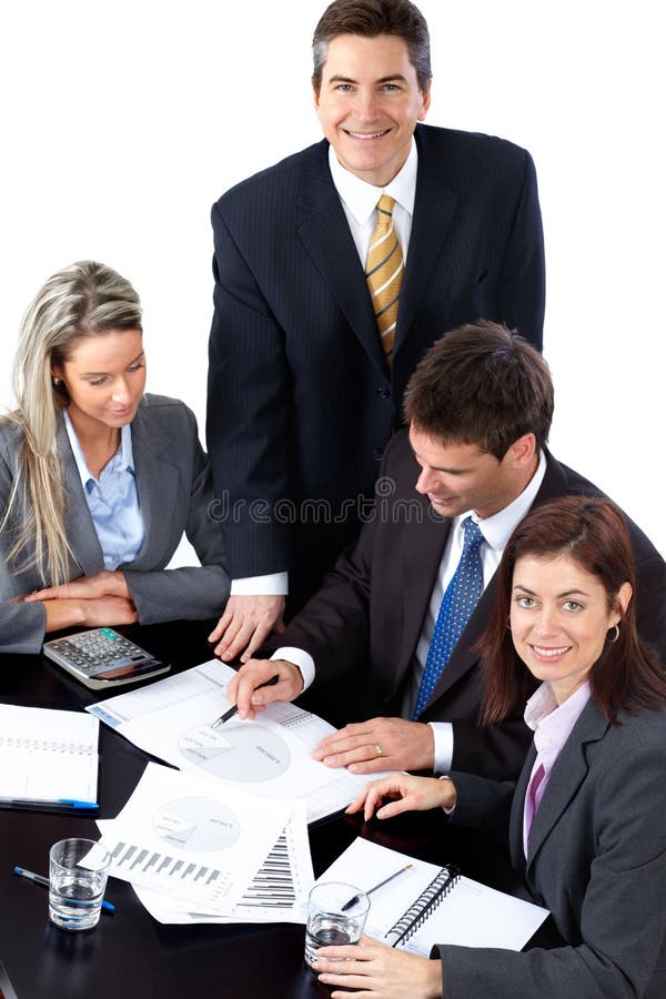 Group of Business People, Negotiate at the Desk Stock Photo - Image of ...