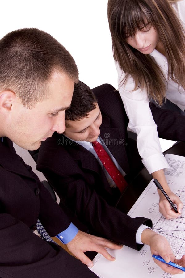 Group of Business People, Negotiate at the Desk Stock Photo - Image of ...